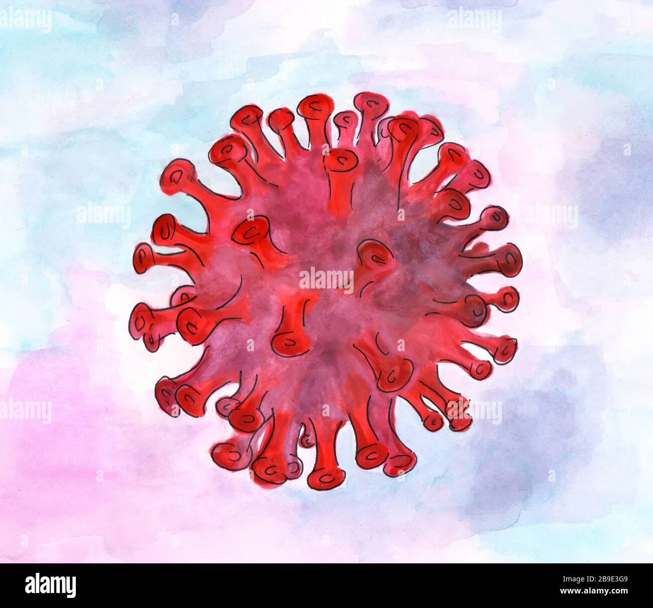 Corona virus COVID-19 drawing Stock Photo - Alamy