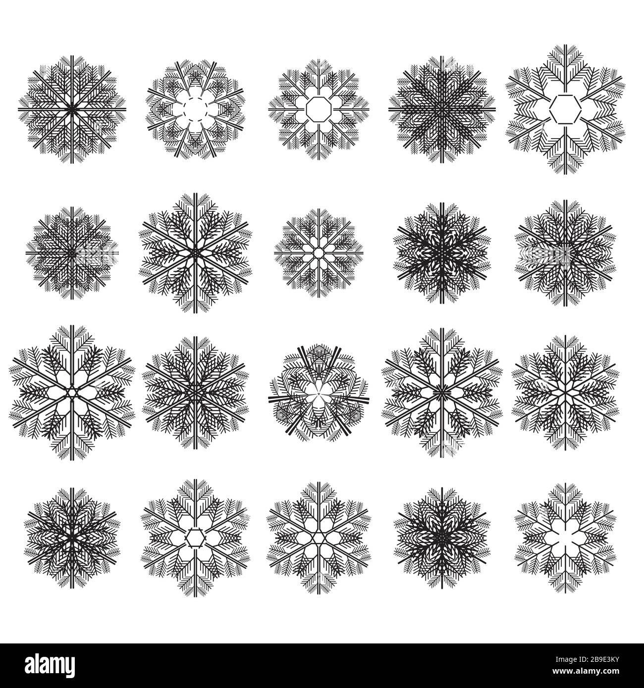 Set of different winter snowflakes Stock Vector Image & Art - Alamy