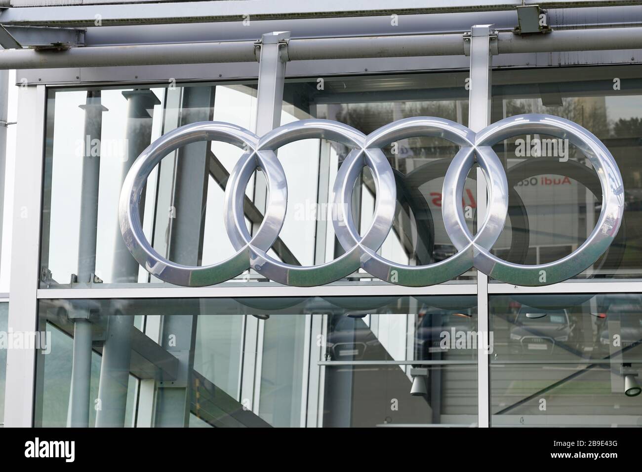 Bordeaux , Aquitaine / France - 01 15 2020 : Audi Car logo Sign shop ...