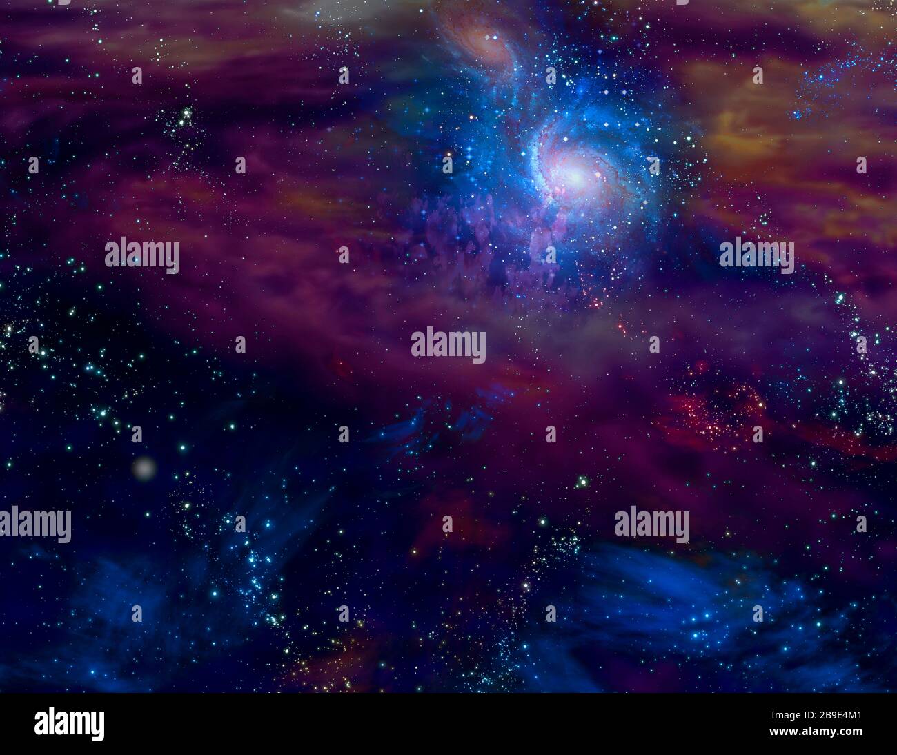 3D rendering of galactic space in vivid universe Stock Photo - Alamy
