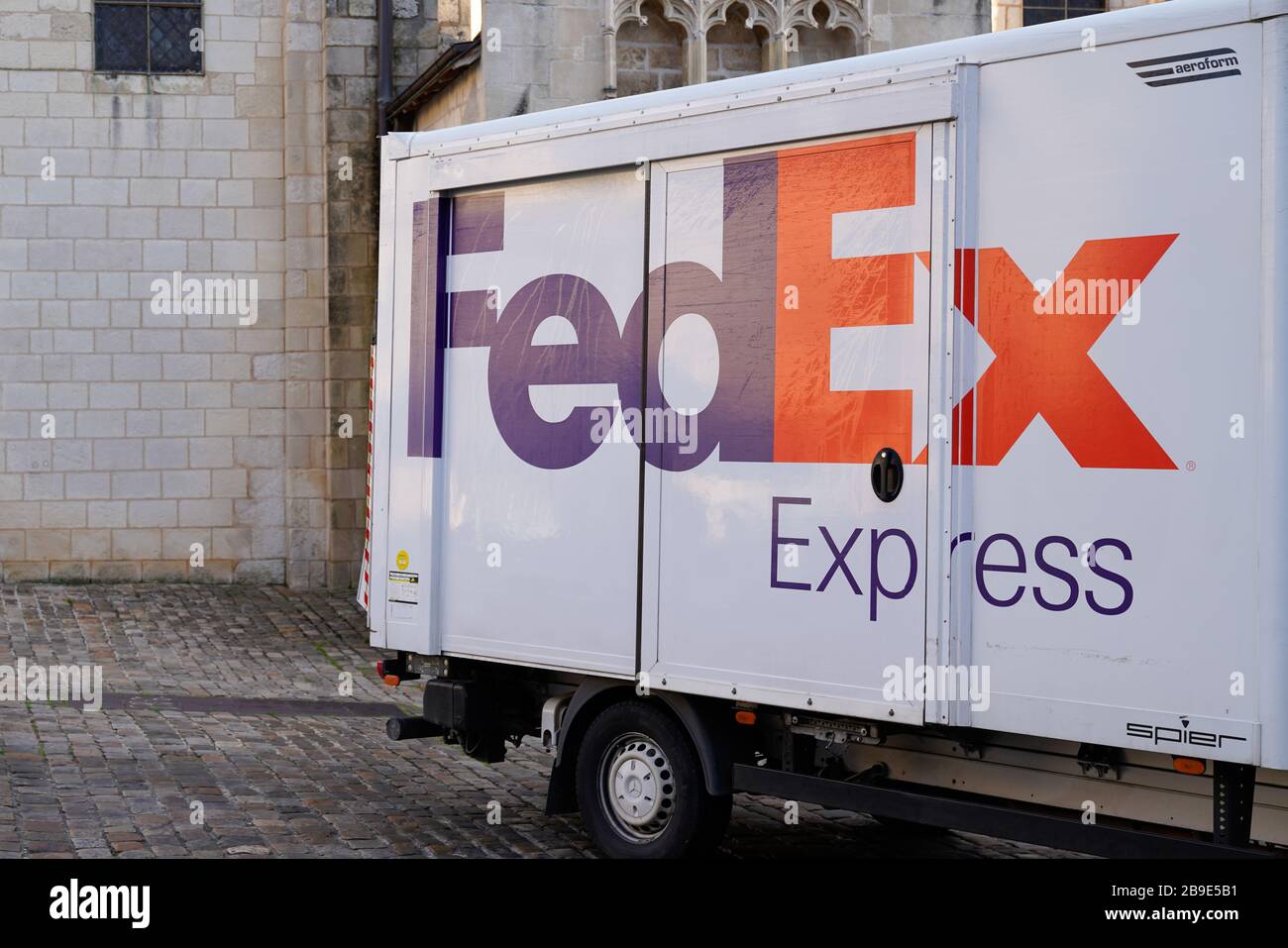 Bordeaux , Aquitaine / France - 01 15 2020 : Detail from FedEx truck ...