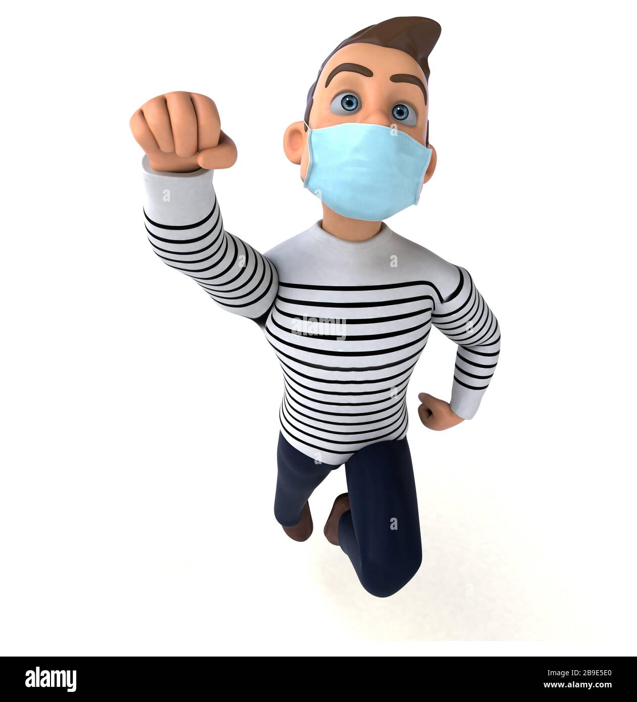 3D illustration of a cartoon character with a mask Stock Photo - Alamy