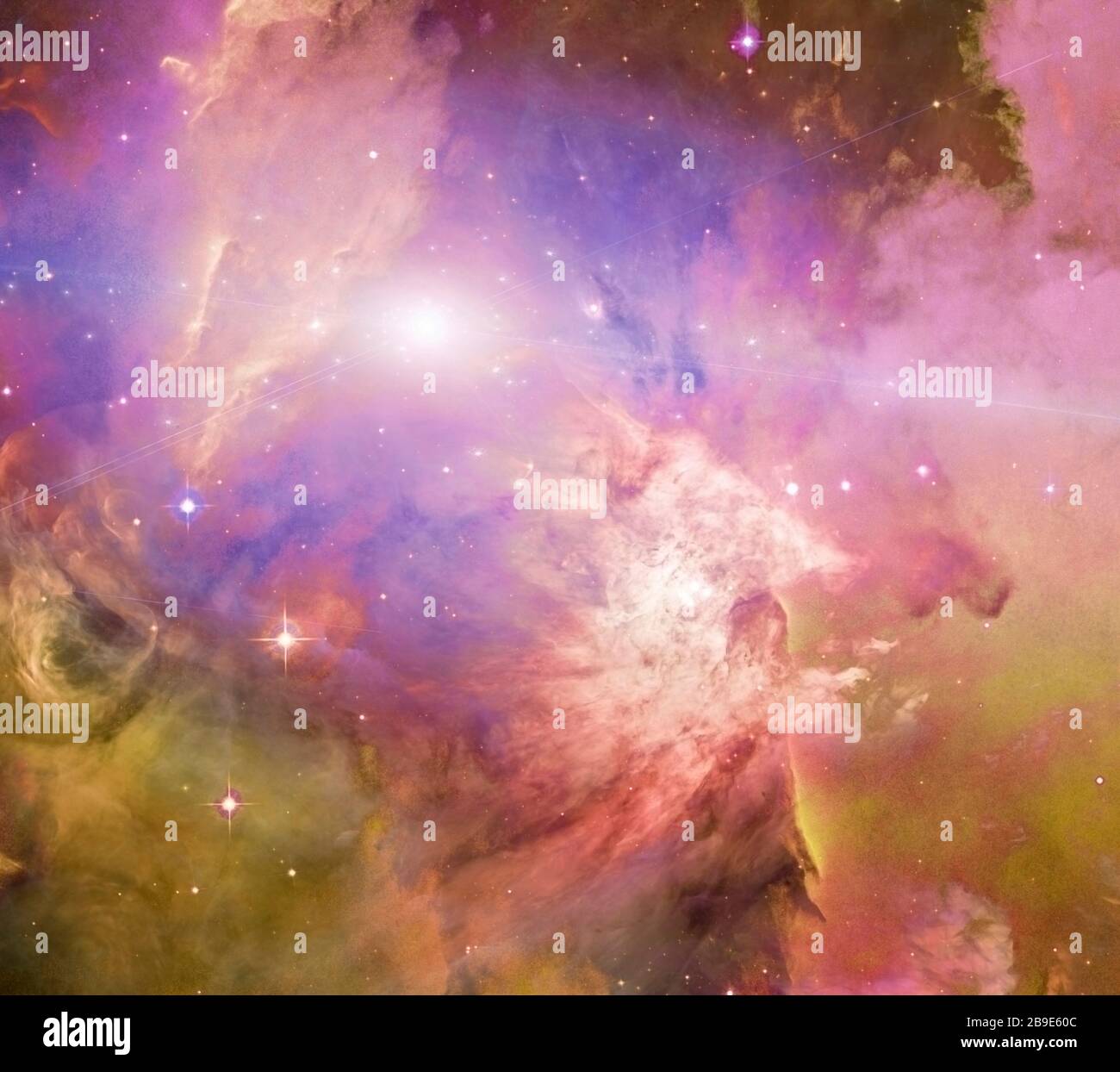 3D rendering of vivid nebula in galactic space Stock Photo - Alamy