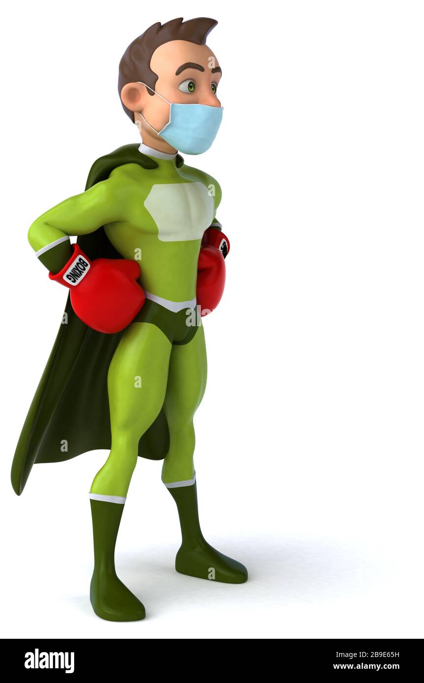3D illustration of a cartoon character with a mask Stock Photo - Alamy