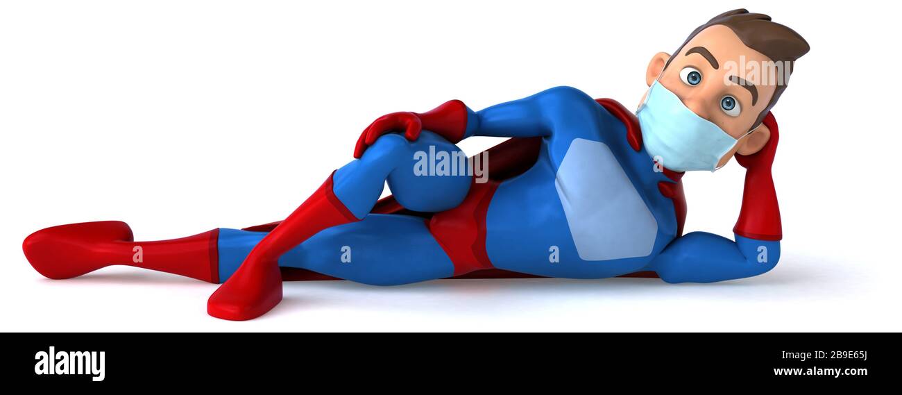3D illustration of a cartoon character with a mask Stock Photo - Alamy