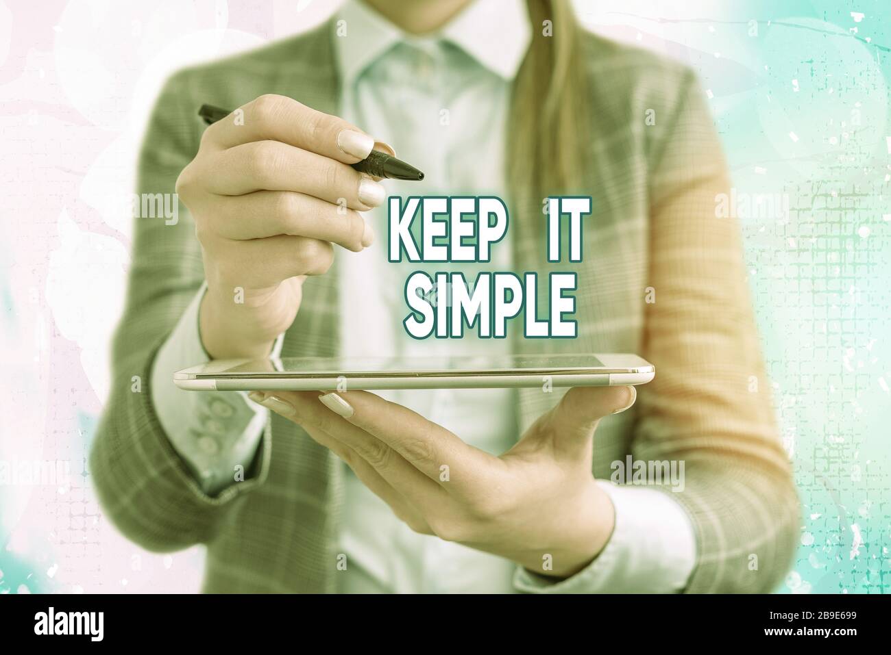 Text sign showing Keep It Simple. Business photo text ask something ...