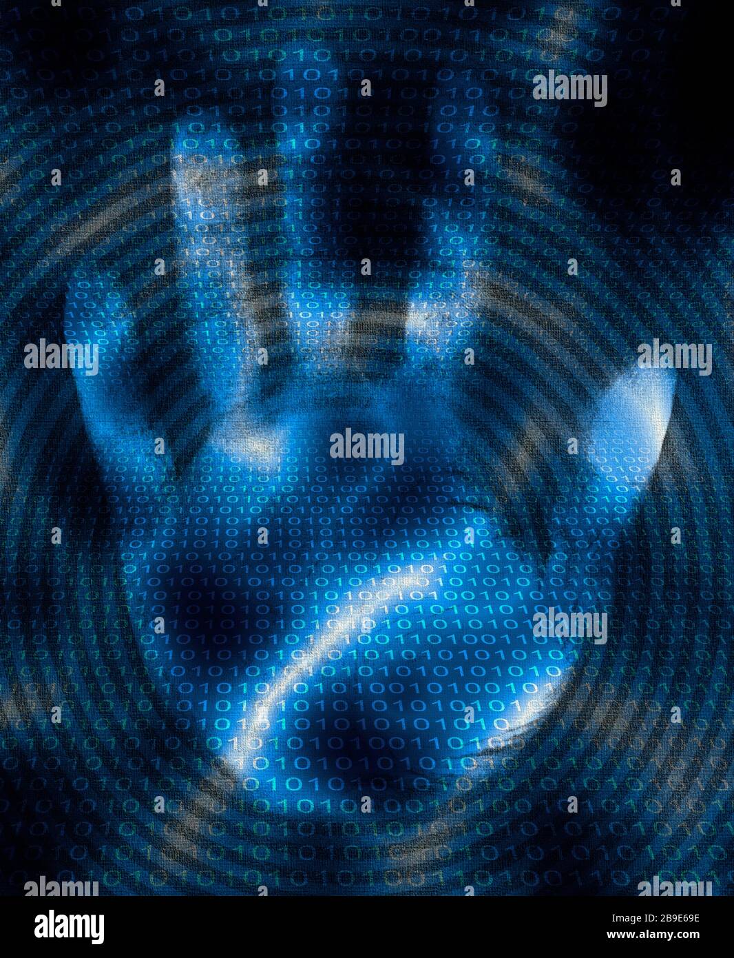 Hand and binary code design Stock Photo - Alamy