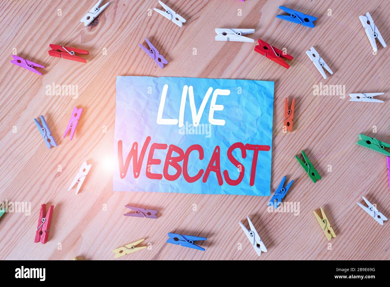 Text sign showing Live Webcast. Business photo text the process of ...