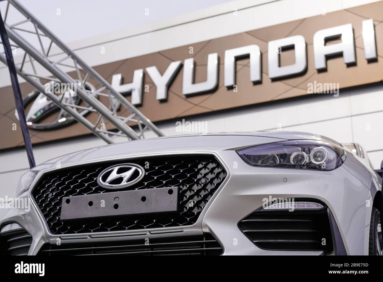 Bordeaux , Aquitaine / France - 10 17 2019 : Hyundai logo sign i30 on ...