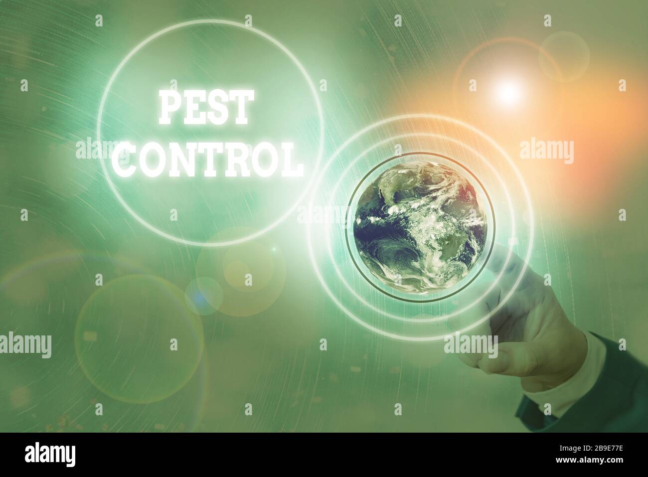 Writing note showing Pest Control. Business concept for management of a ...
