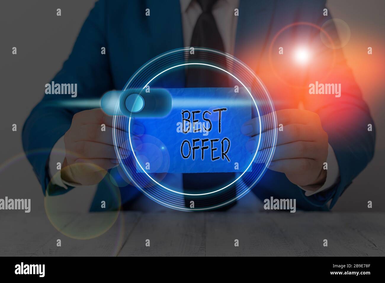 Writing note showing Best Offer. Business concept for great agreement ...