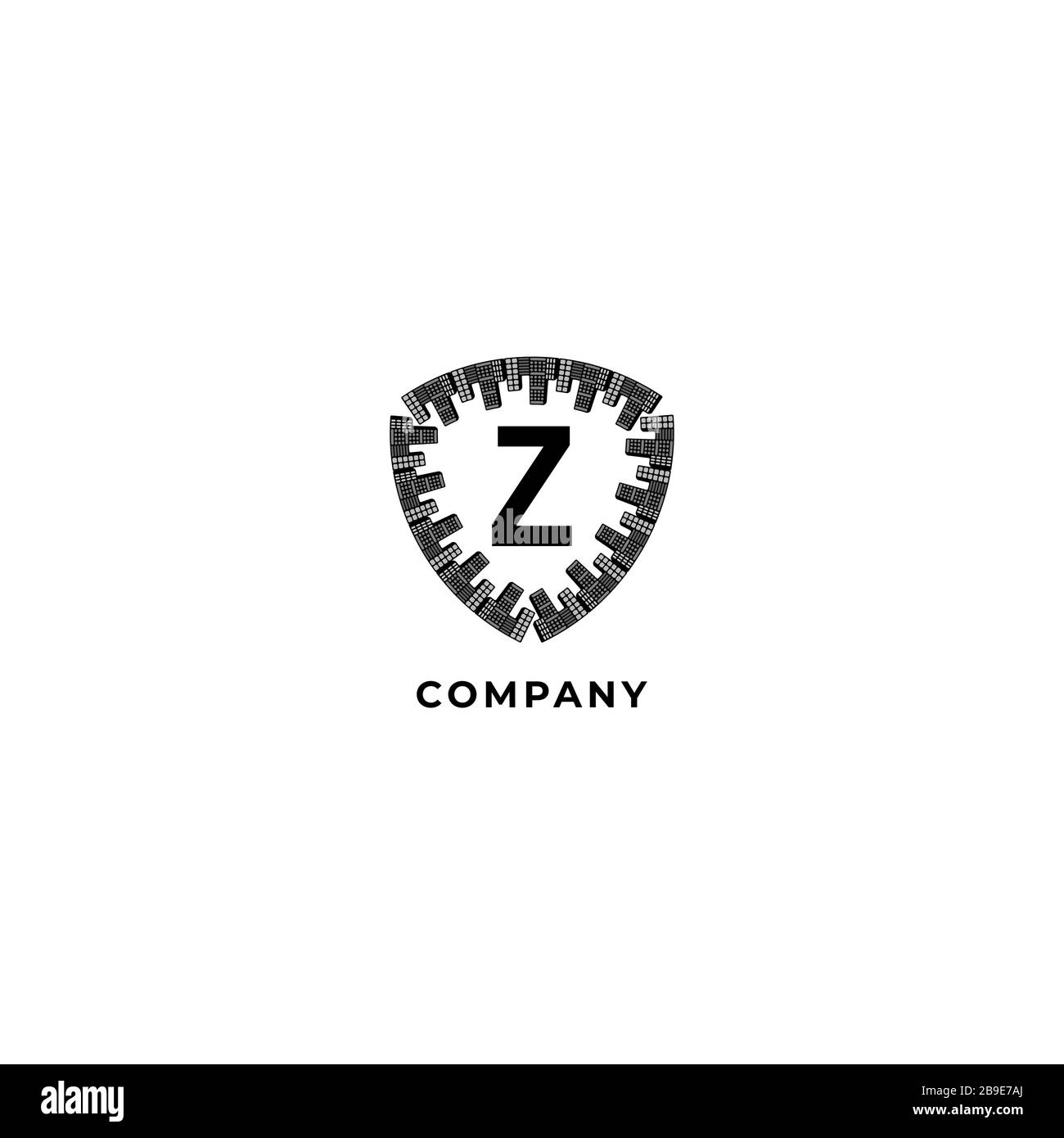 Letter Z Alphabet Logo Design Template. Town shield illustration ...