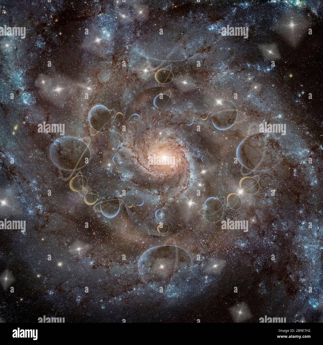 Deep space galaxy fractal Stock Photo - Alamy