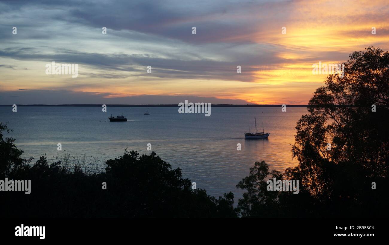A beautiful sunset captured in Darwin in the Northern Territories of ...