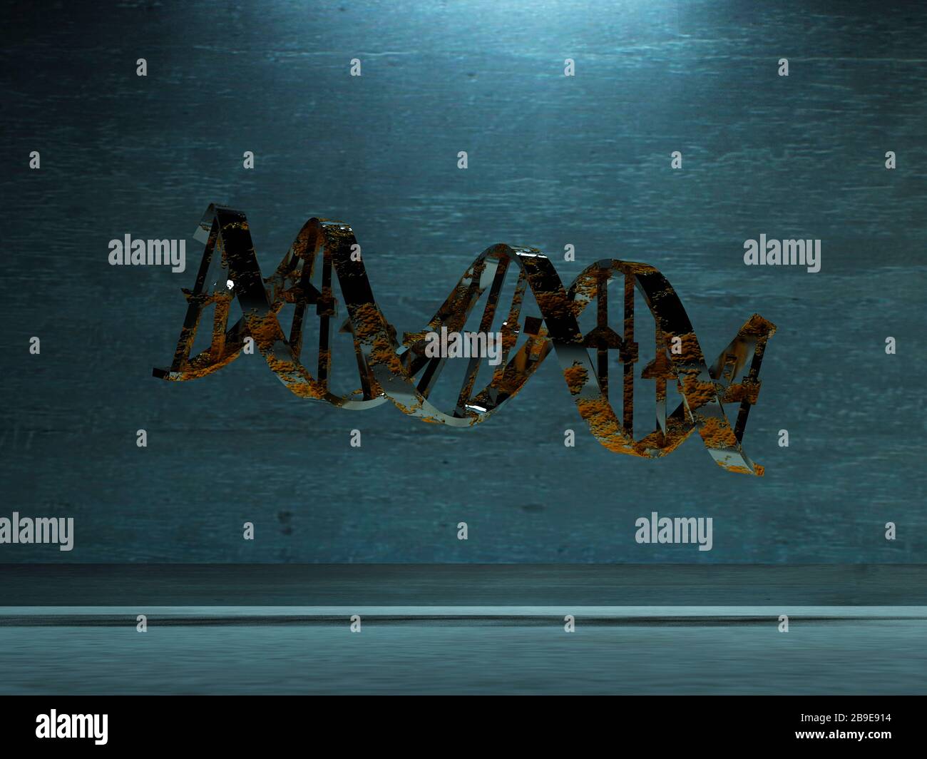 3D rendering of a damaged DNA Strand Stock Photo - Alamy