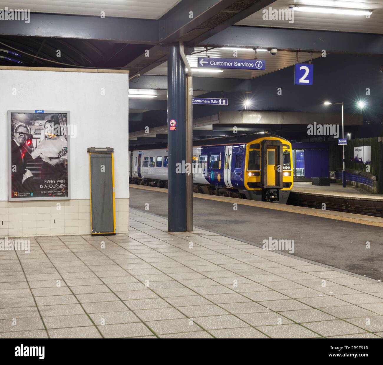 Northern rail class 158 sprinter train at Blackburn railway station at ...