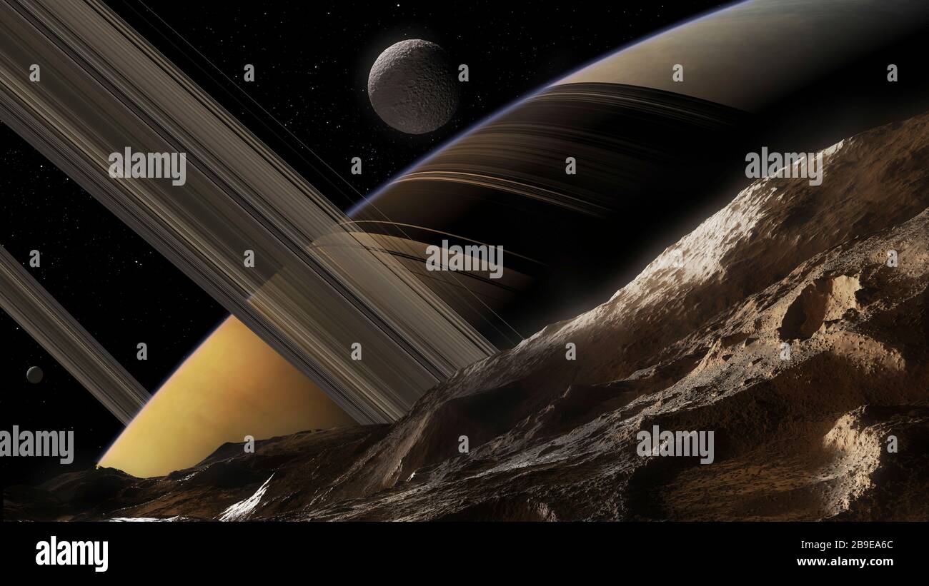 Saturn planet moons hi-res stock photography and images - Alamy