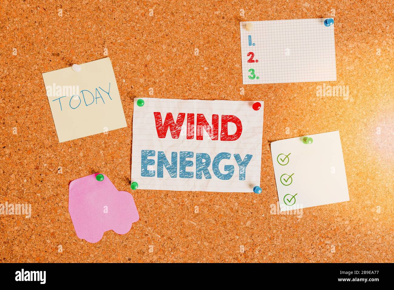 Handwriting text writing Wind Energy. Conceptual photo the process by ...