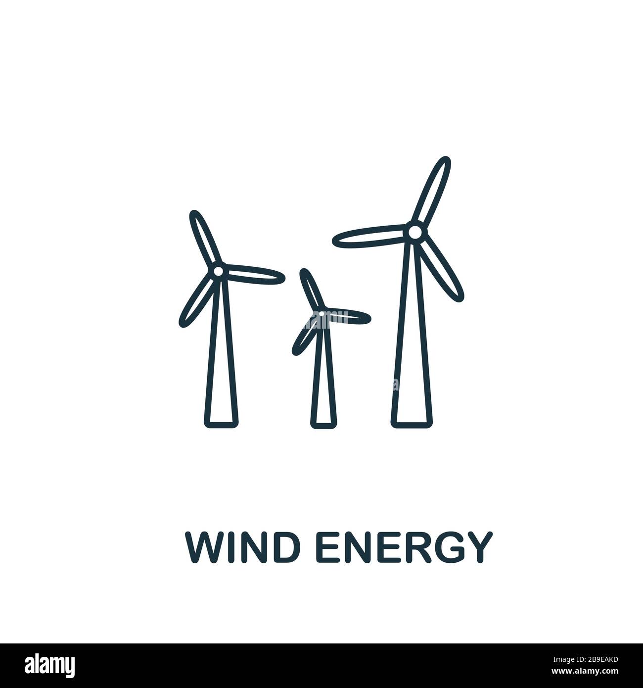 Wind Energy icon from clean energy collection. Simple line element Wind ...