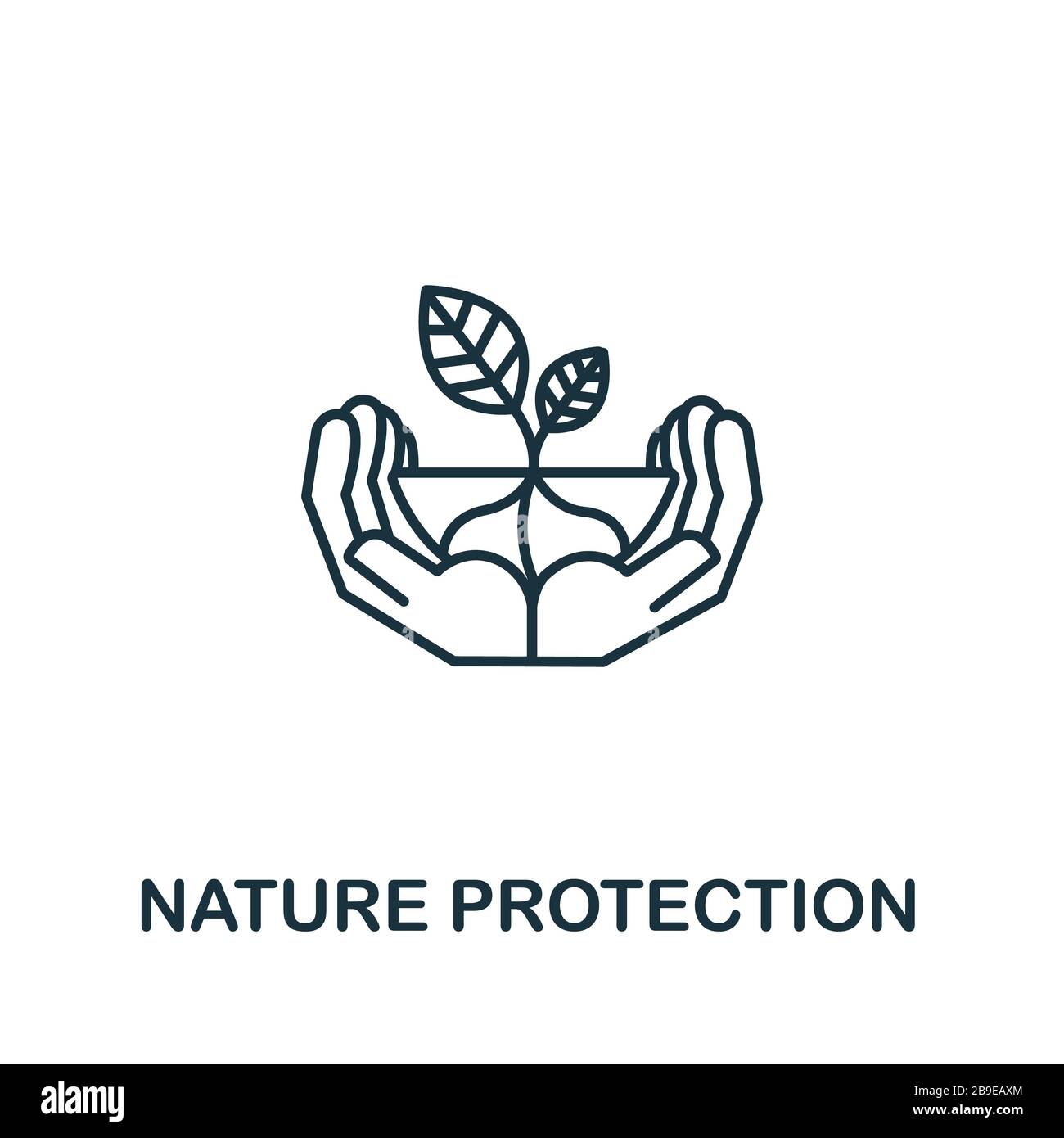 Nature Protection icon from clean energy collection. Simple line ...