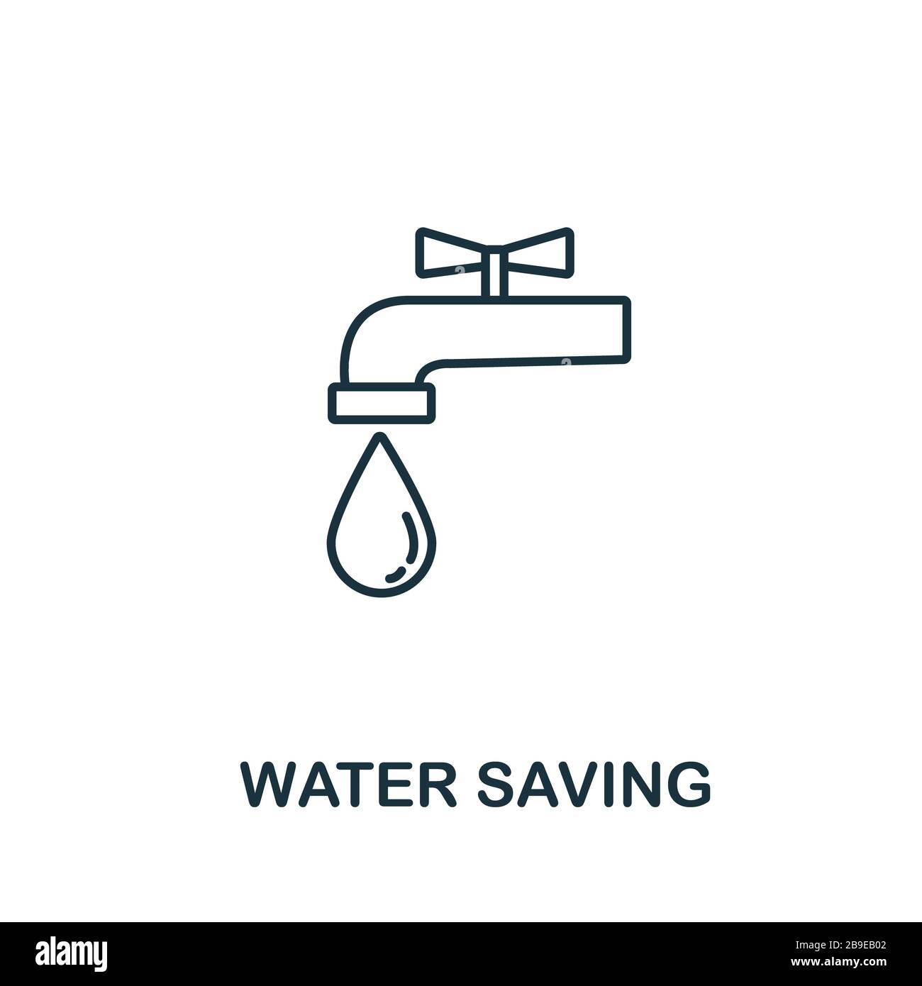 Water Saving icon from clean energy collection. Simple line element ...