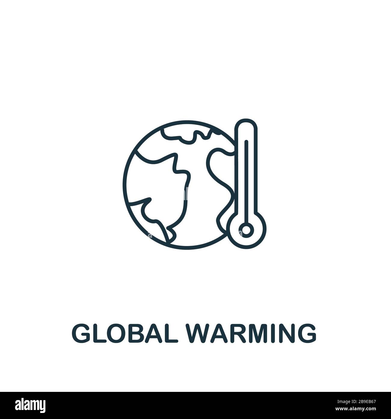 Global Warming icon from clean energy collection. Simple line element ...