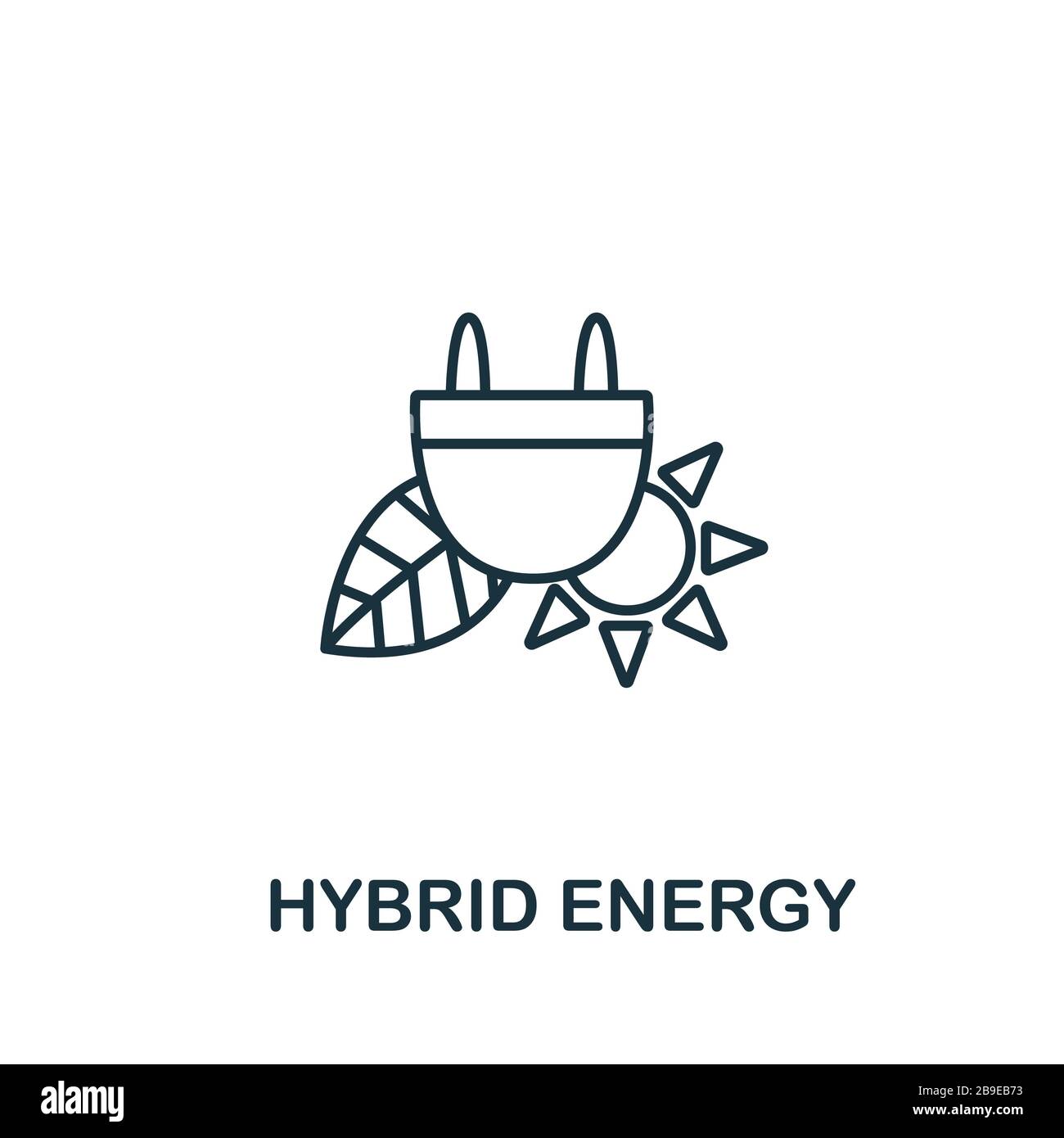Hybrid Energy icon from clean energy collection. Simple line element ...