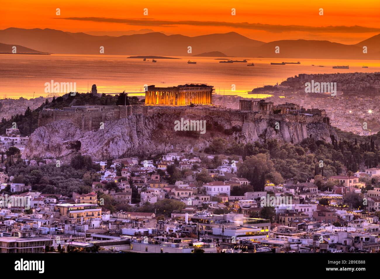Athens sunset acropolis hi-res stock photography and images - Alamy