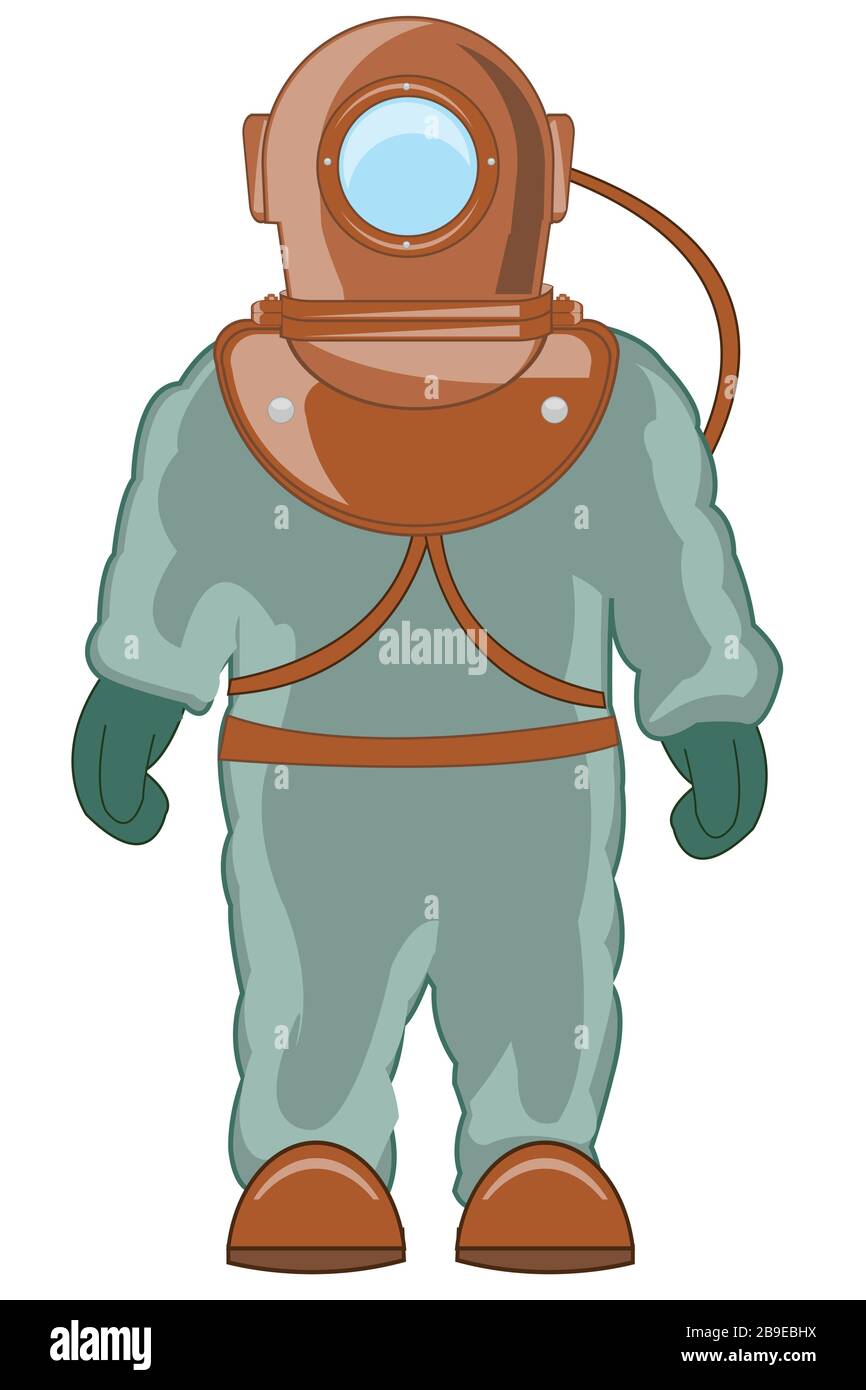 With box helmet diving isolated in the cartoon Stock Vector Image & Art ...
