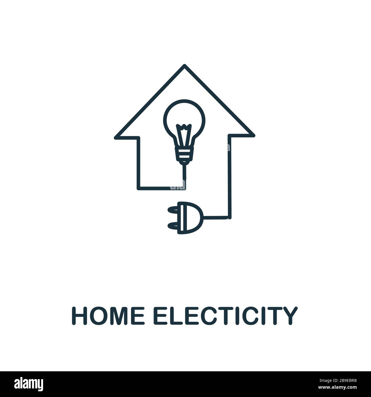Home Electricity icon from clean energy collection. Simple line element ...