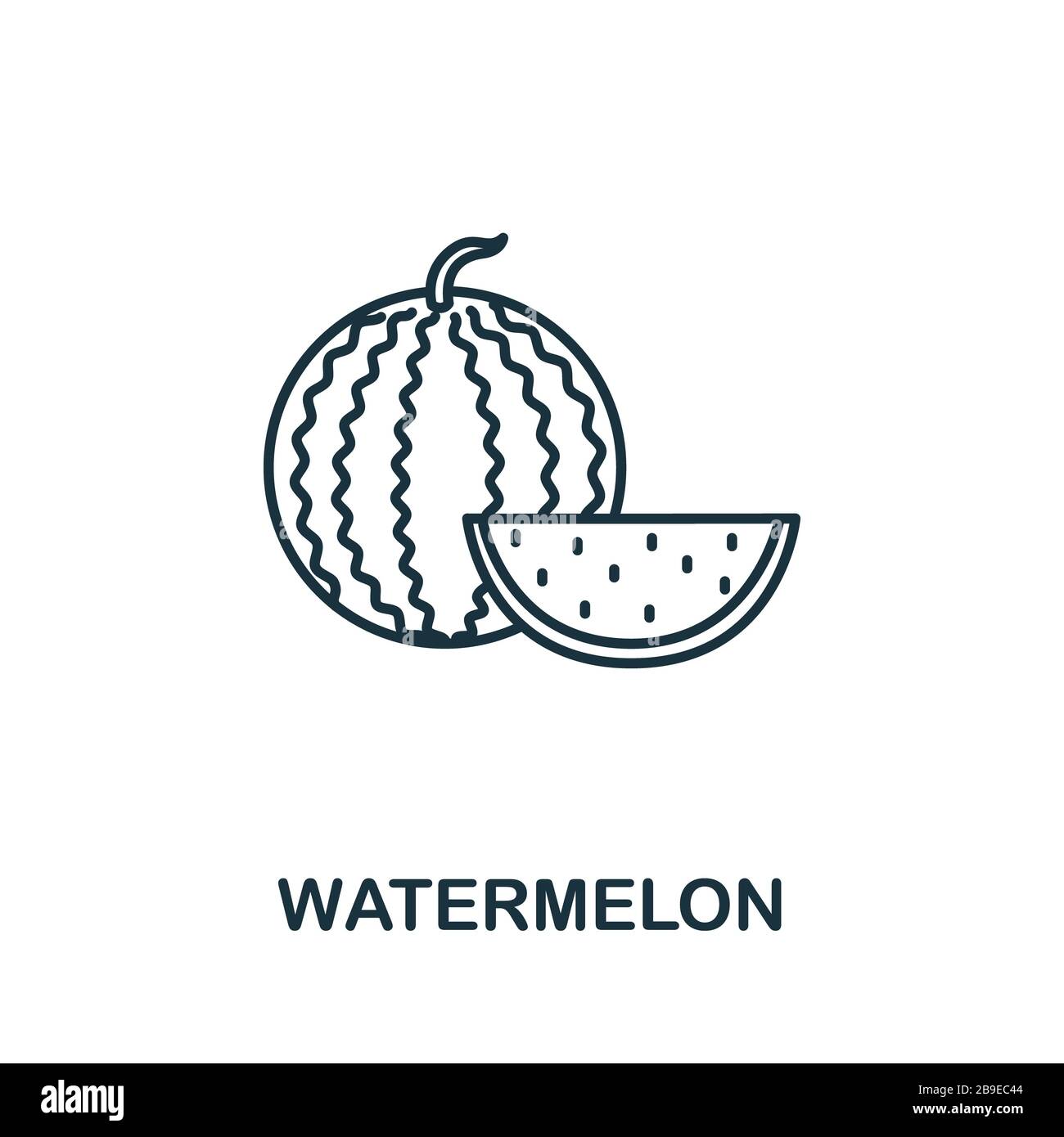 Watermelon icon from fruits collection. Simple line element Watermelon ...