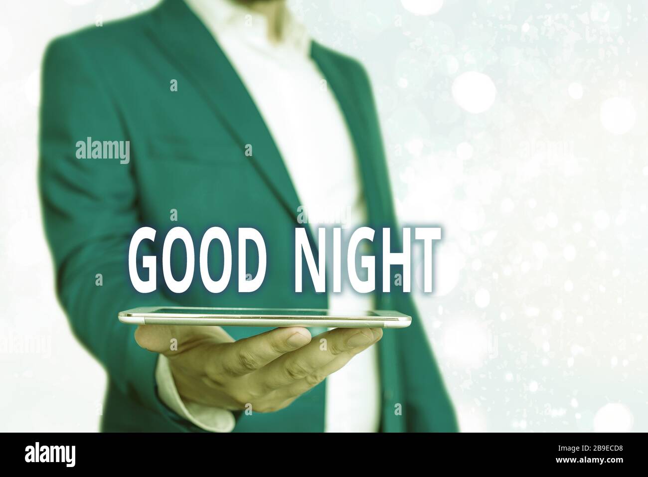 Text sign showing Good Night. Business photo showcasing expressing good ...
