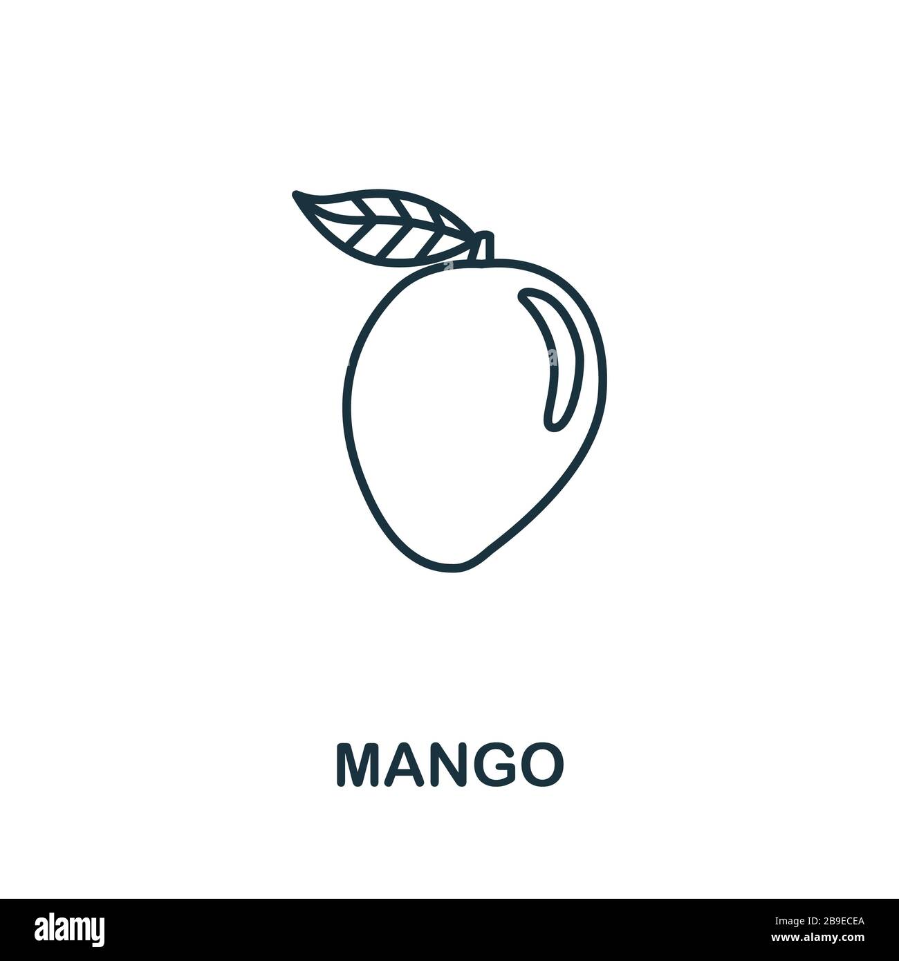 Mango icon from fruits collection. Simple line element Mango symbol for ...