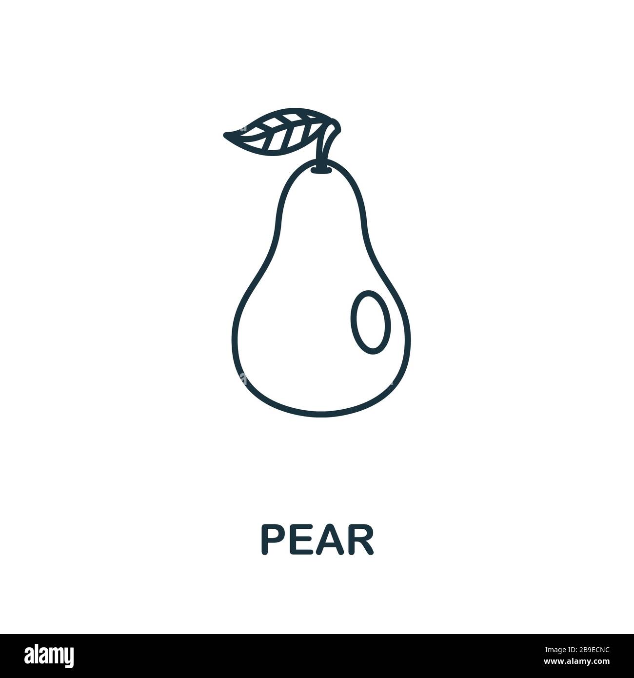 Pear icon from fruits collection. Simple line element Pear symbol for ...