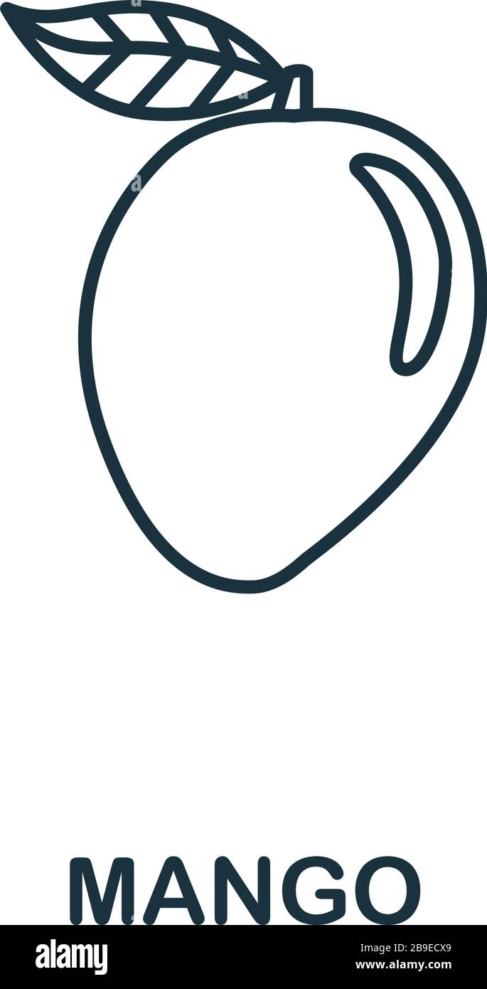 Mango icon from fruits collection. Simple line element Mango symbol for ...