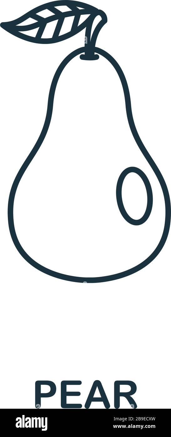 Pear icon from fruits collection. Simple line element Pear symbol for ...