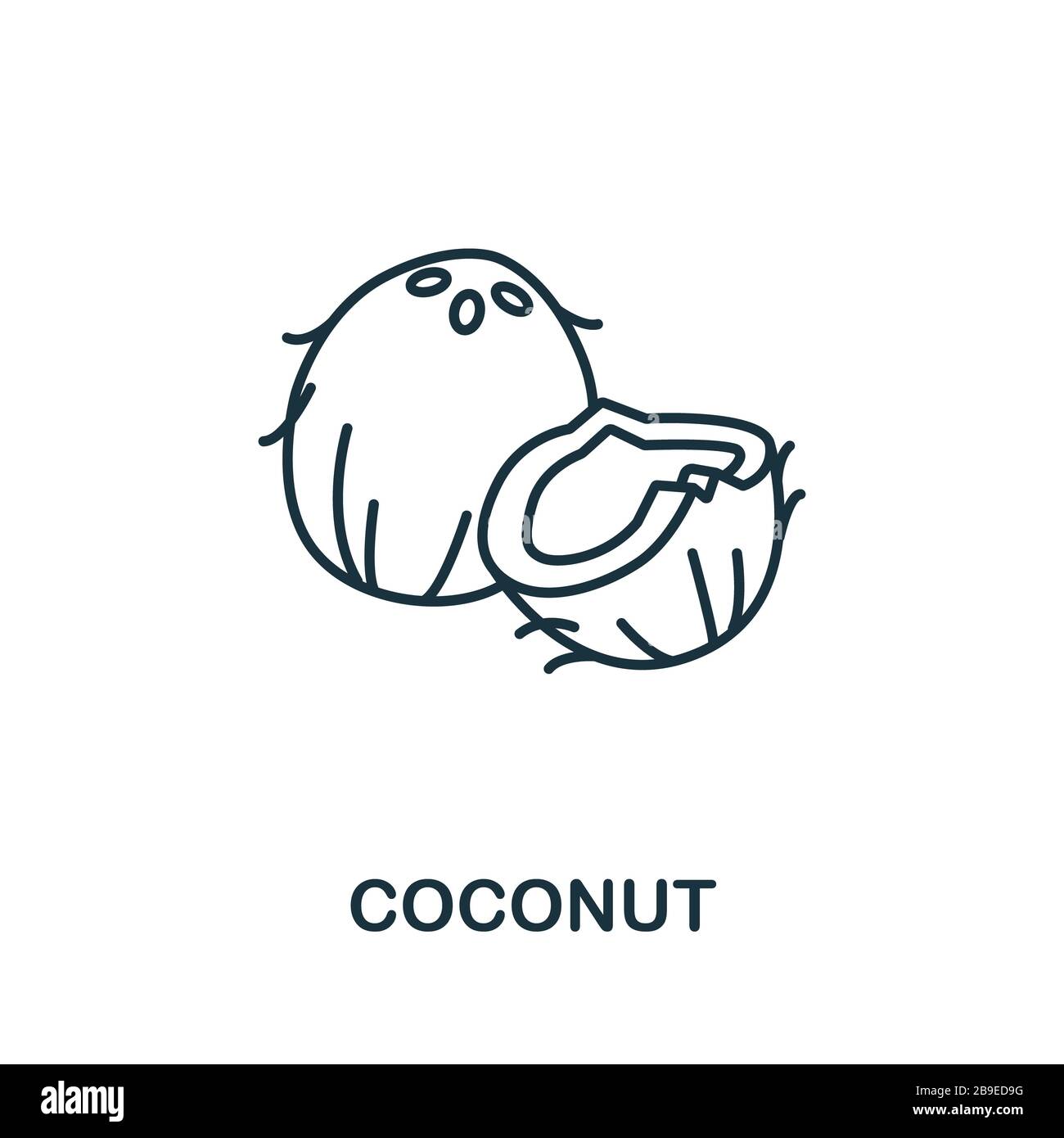 Coconut icon from fruits collection. Simple line element Coconut symbol ...