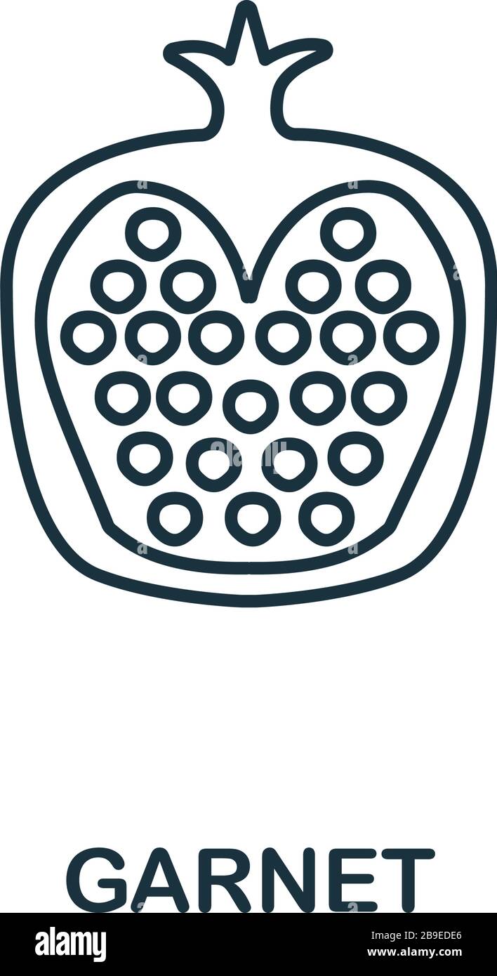 Garnet icon from fruits collection. Simple line element Garnet symbol ...