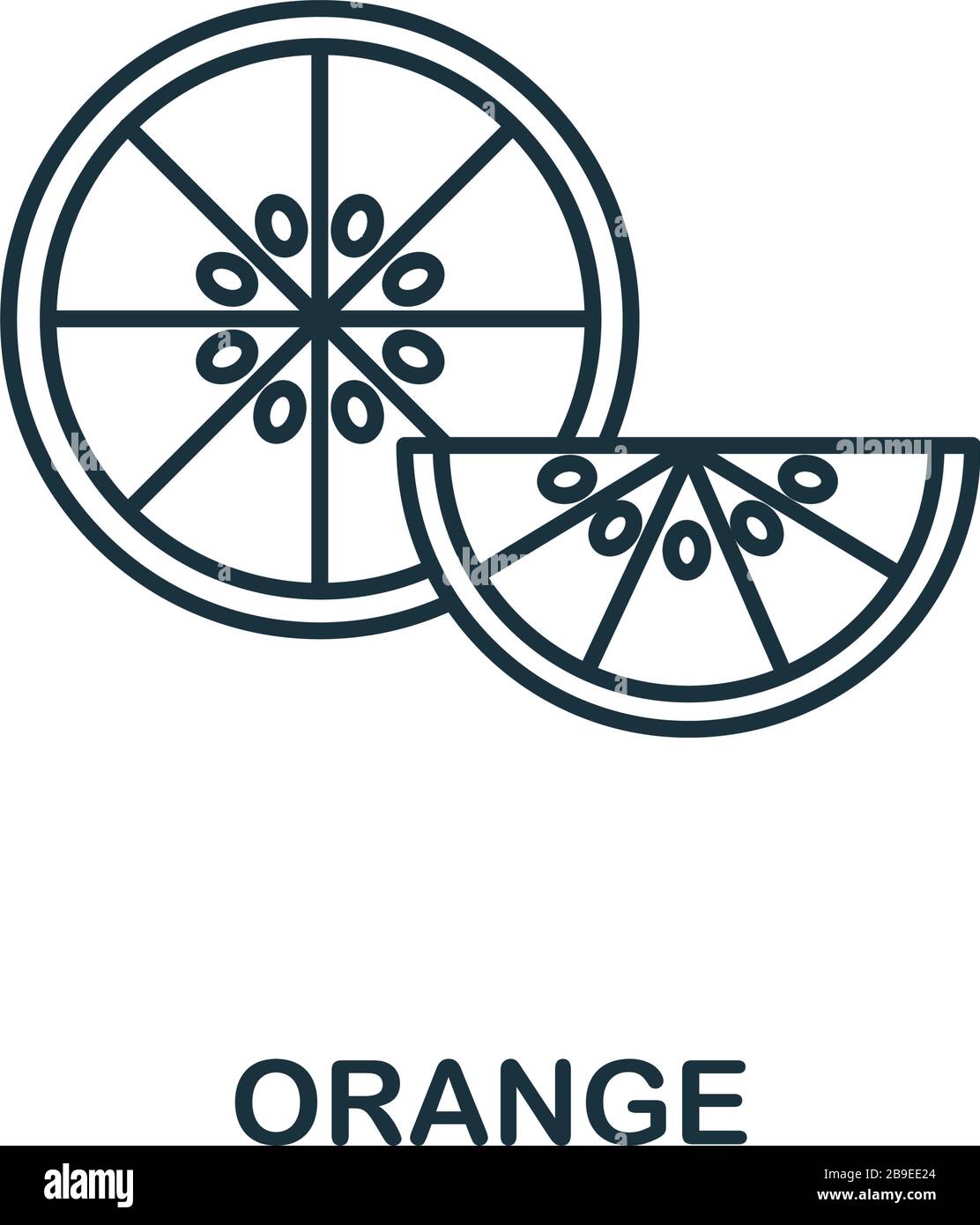 Orange icon from fruits collection. Simple line element Orange symbol ...