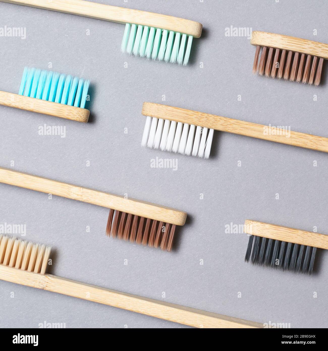 Set of bamboo toothbrushes. Different color Stock Photo - Alamy