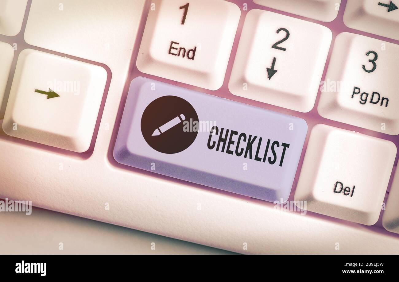 Word writing text Checklist. Business photo showcasing list items ...