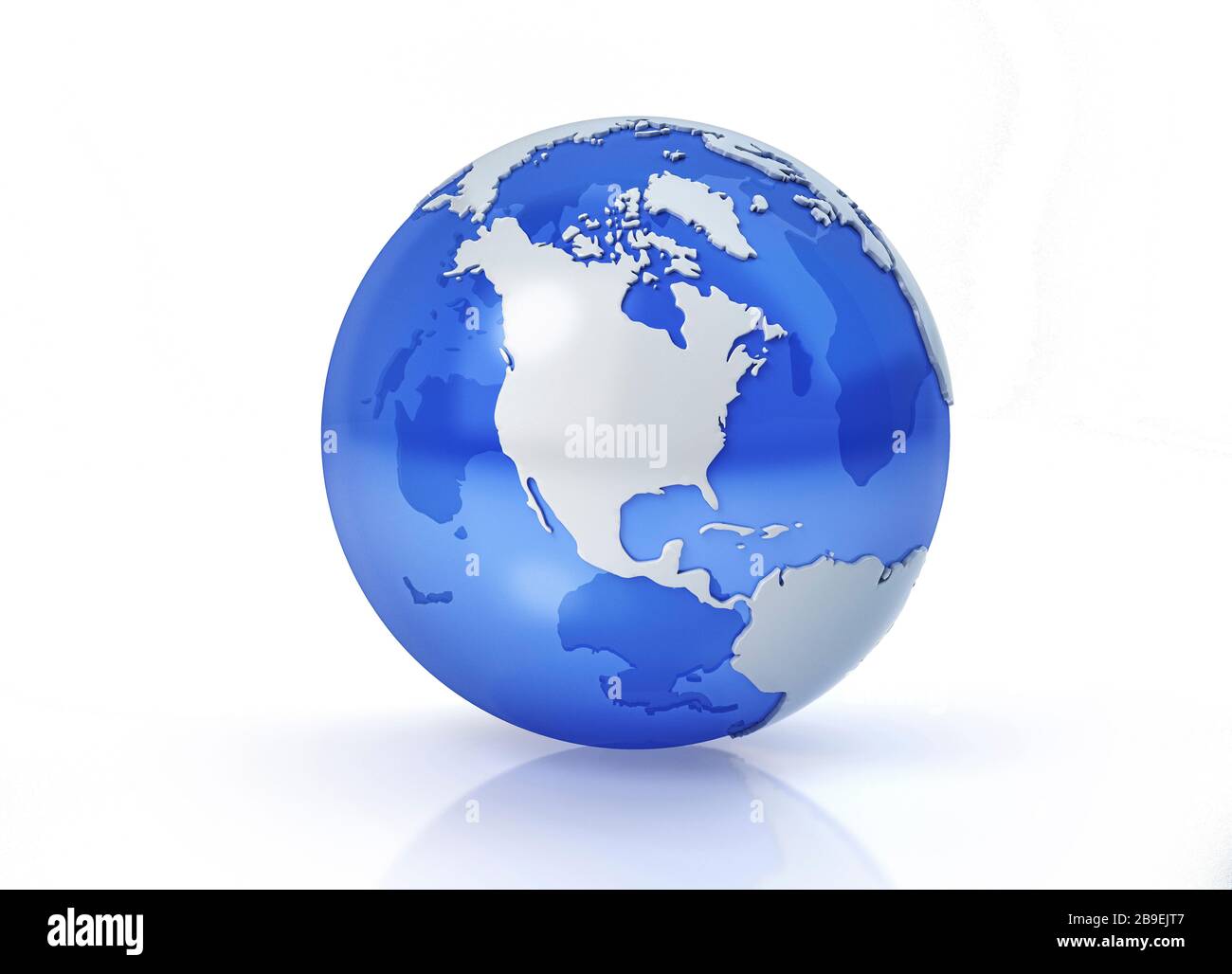 Stylized Earth globe, North America view with grey continents Stock ...