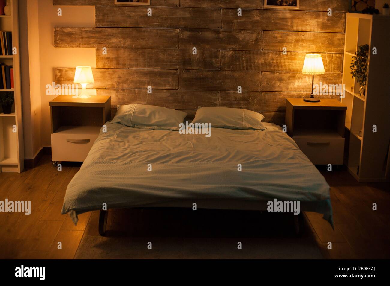 Cozy bedroom with no body in it Stock Photo - Alamy