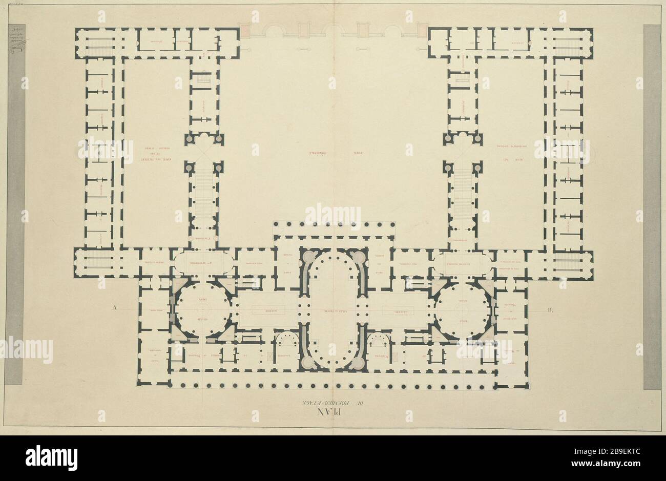 First floor plan Jacques-Charles Bonnard (1765-1818). "Projet de ...