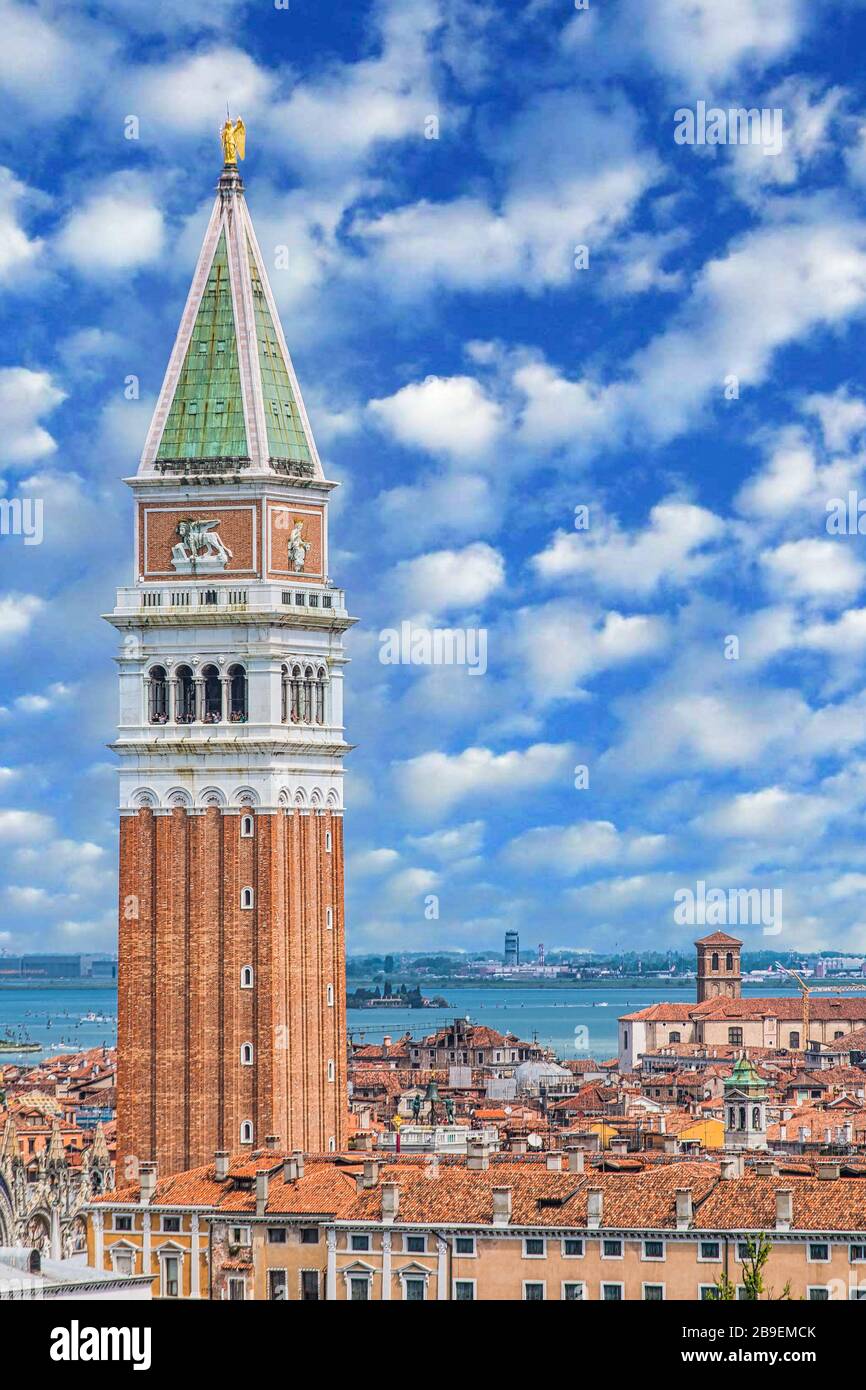 Saint Marks Tower Over Venice Stock Photo - Alamy