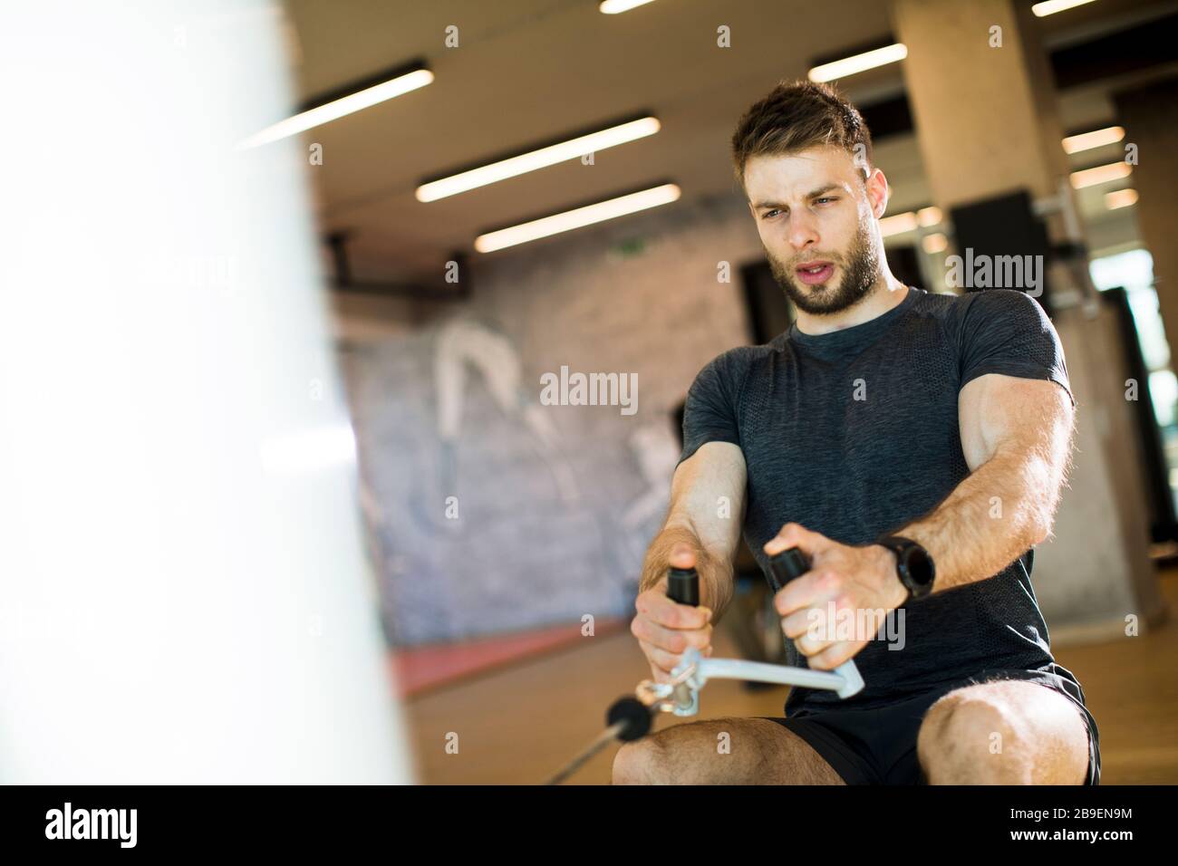 Seated row machine hi-res stock photography and images - Alamy