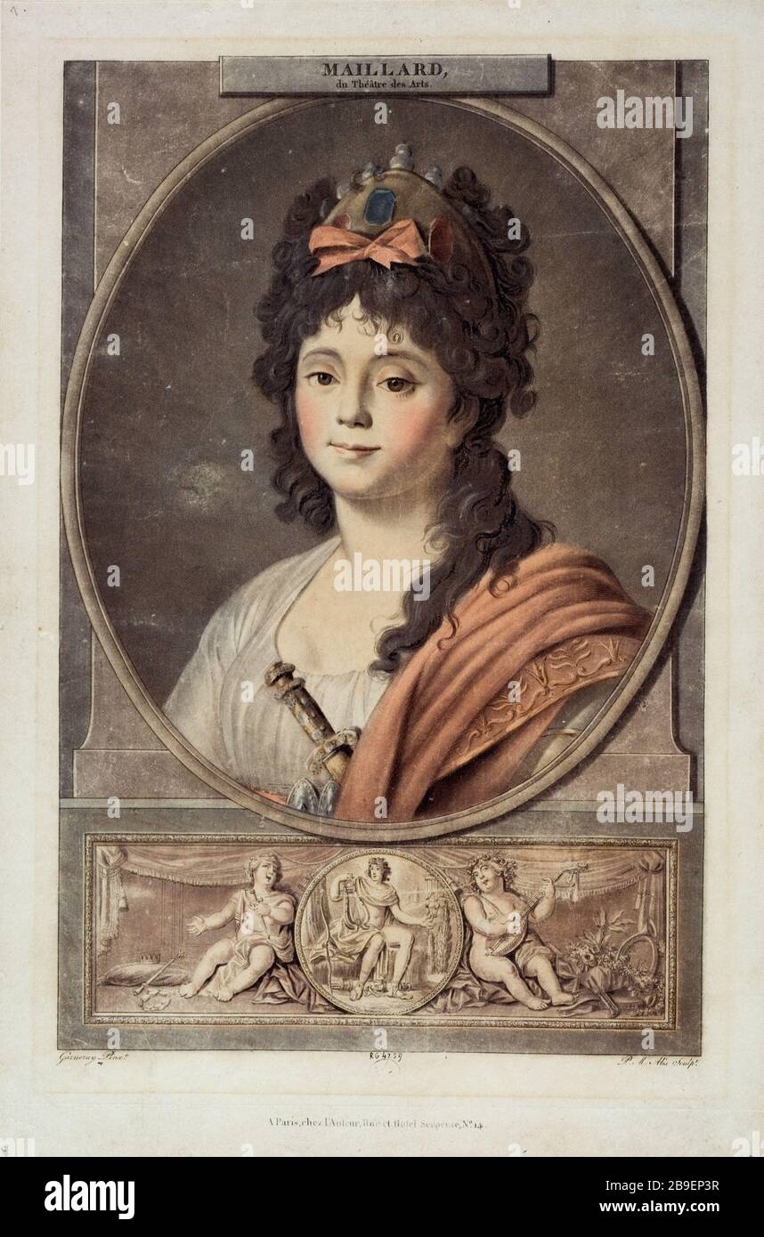 PORTRAIT OF MISS Maillard THEATER ARTS Pierre-Michel Alix (1762-1817 ...