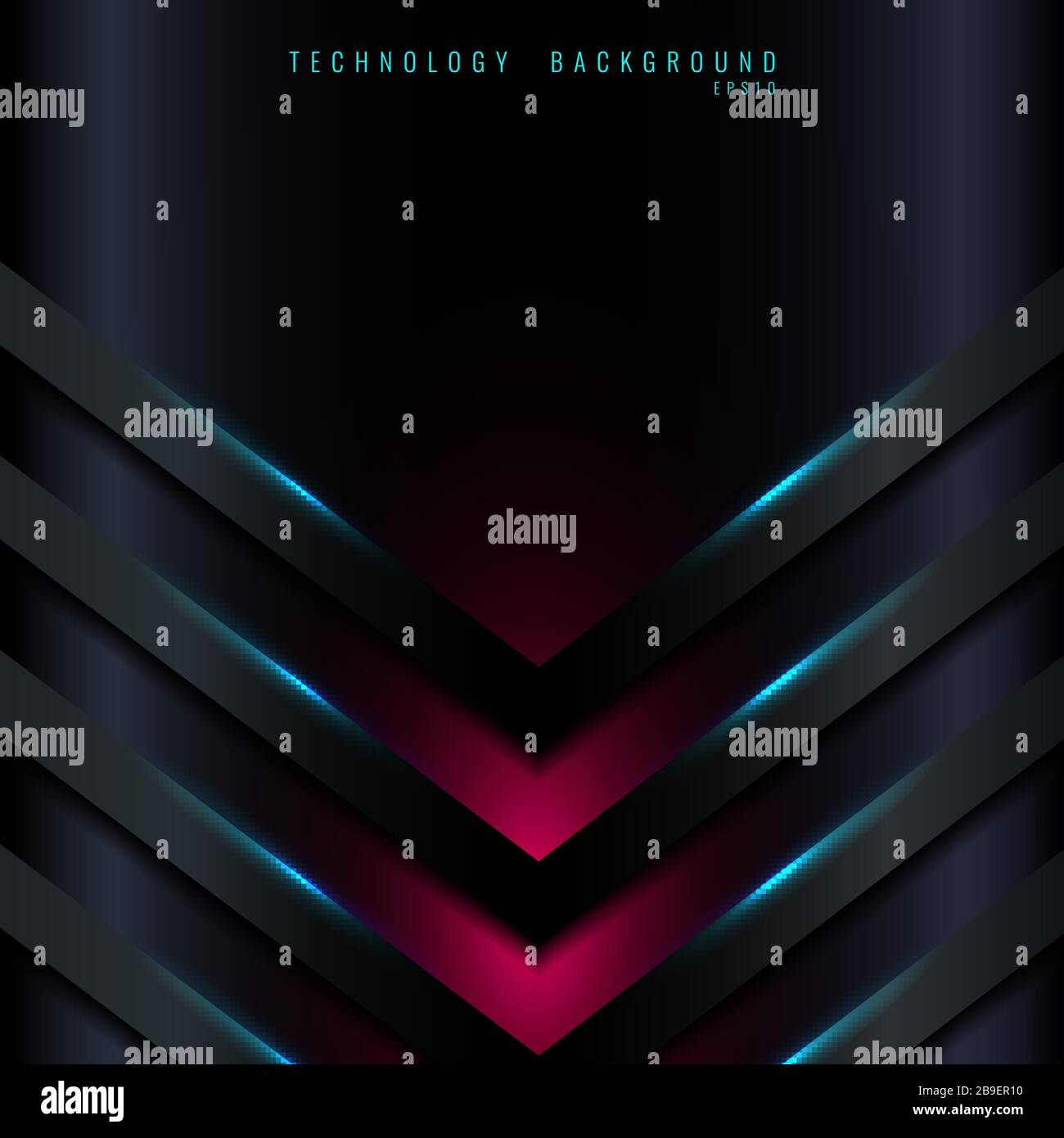 Abstract technology concept 3D blue angle arrow triangle shapes layers ...