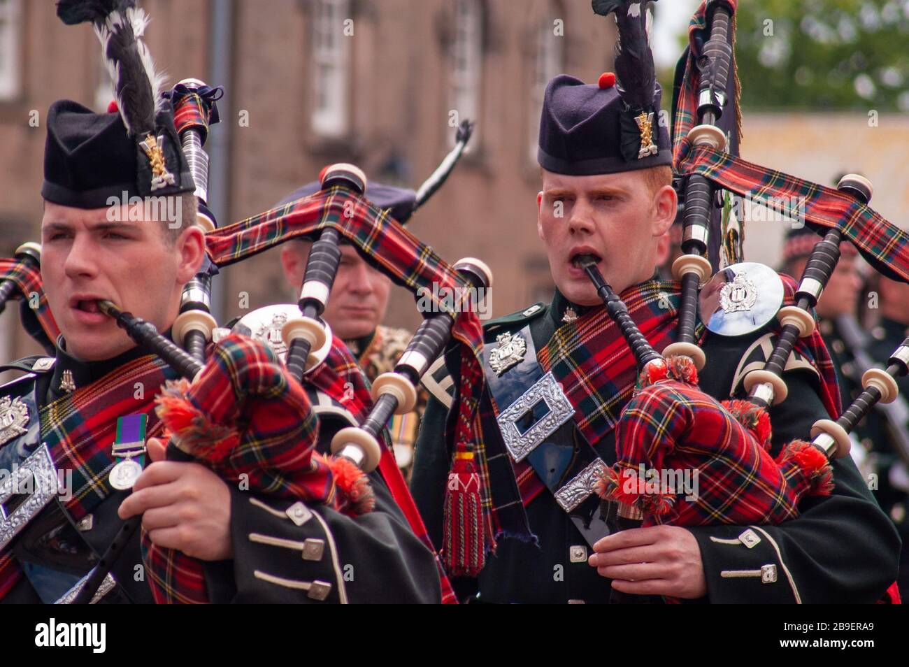 The final visit of soldiers from the King's Own Scottish Borderers when ...