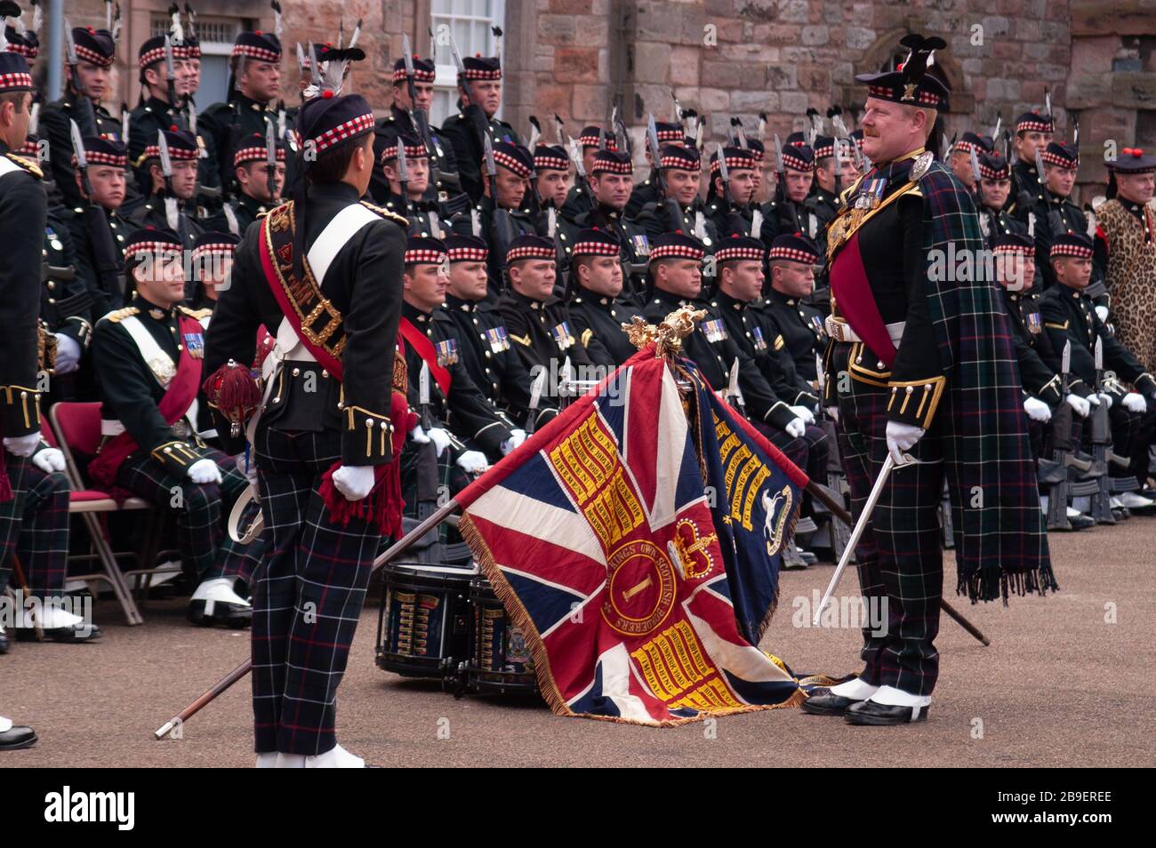 The final visit of soldiers from the King's Own Scottish Borderers when ...